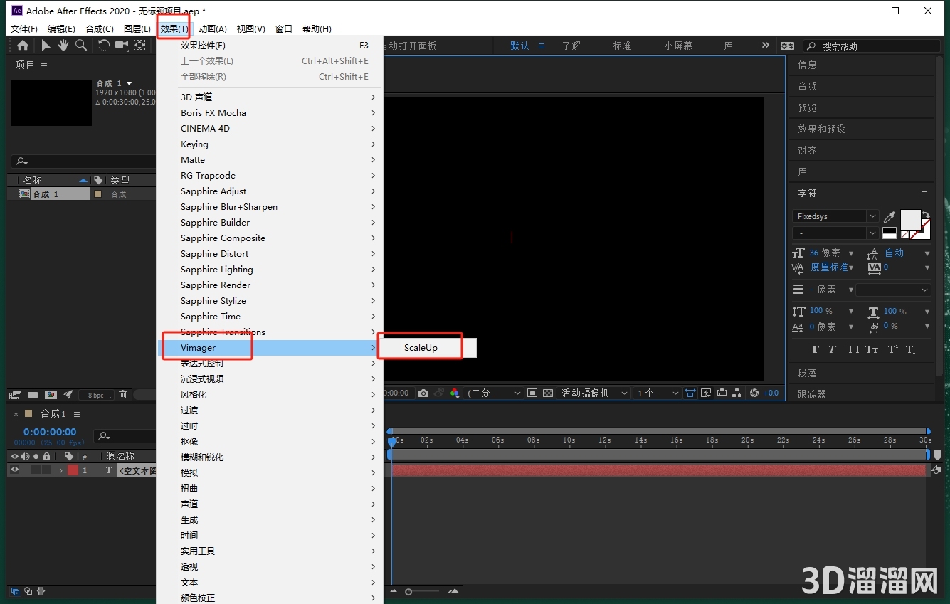 【亲测能用】AE/PR视频局部放大智能锐化插件：Aescripts ScaleUP v1.4.0 for AE2018-2022免费版下载-3d溜溜网