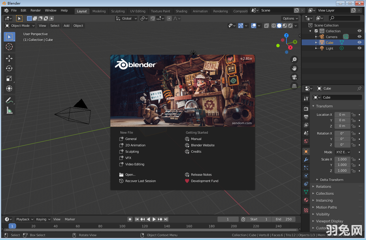 【亲测能用】Blender 3D 2.81 中文版【Blender 2.81】下载-羽兔网