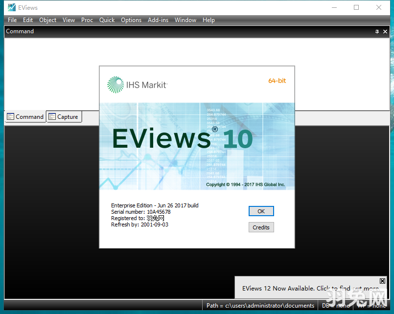 【亲测能用】eviews 10【附安装教程】绿色版-羽兔网