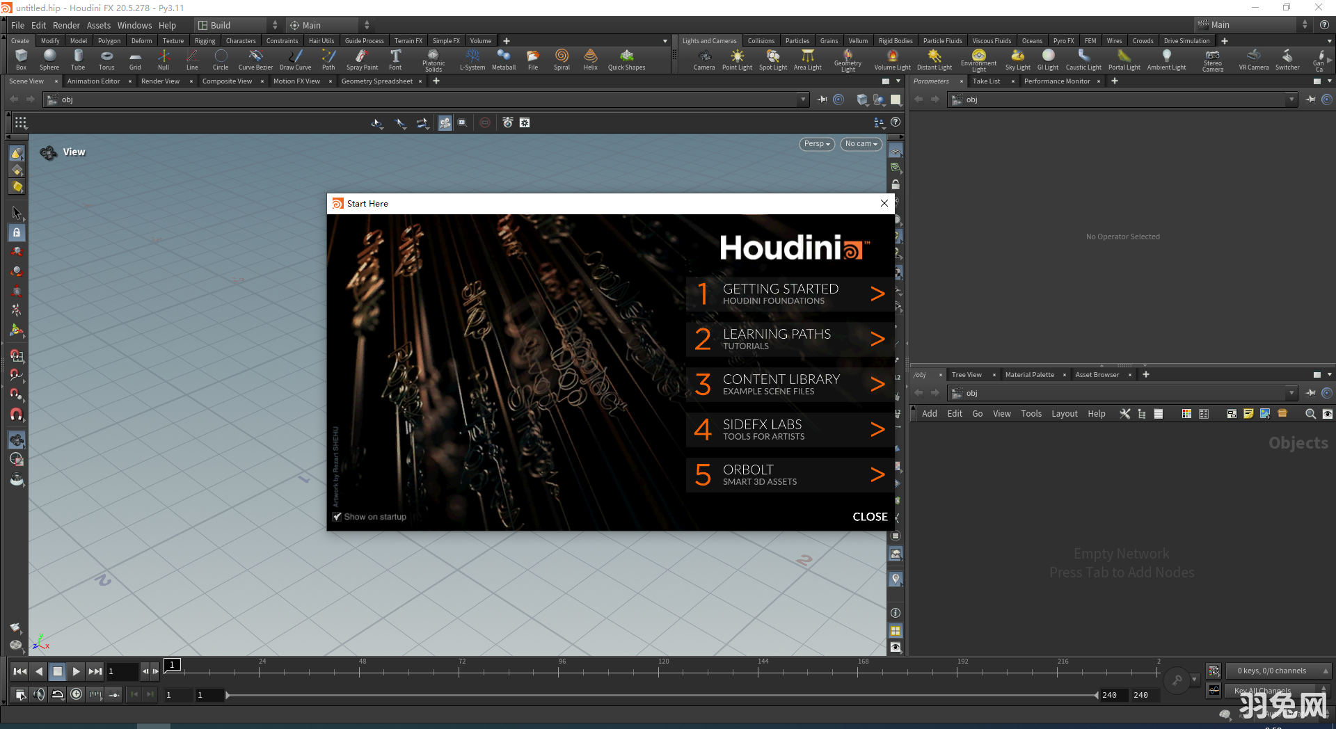 【亲测能用】SideFX Houdini FX 20.5 最新免费英文版安装图文教程-羽兔网